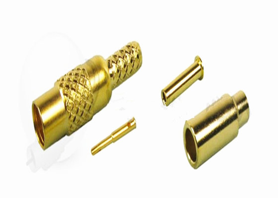 High Performance Bulkhead Coax Connectors , MMCX Straight Crimp Connector