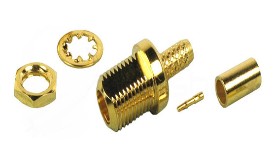 High Performance Bulkhead Coax Connectors , MMCX Straight Crimp Connector