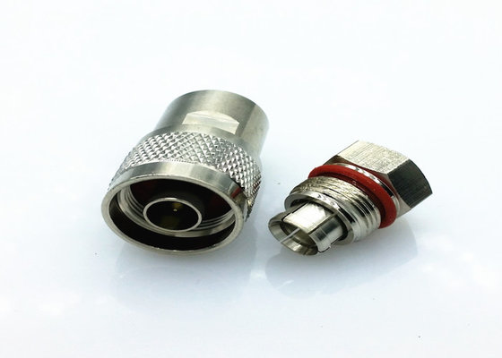High Frequency Silver N Type RF Connector For Feeder Line Cable