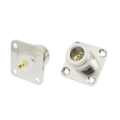 N Type Connector Flange Mount Solder Type , Female Jack Plug Connector