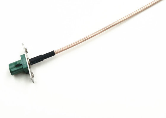 Fakra Connector Assembly Coding E With Metal Mounting Plate RG 178 Cable