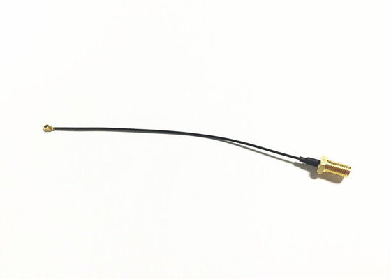 180 Degree SMA Female To IPEX MHF Plug 1.13 mm Coaxial Cable Black