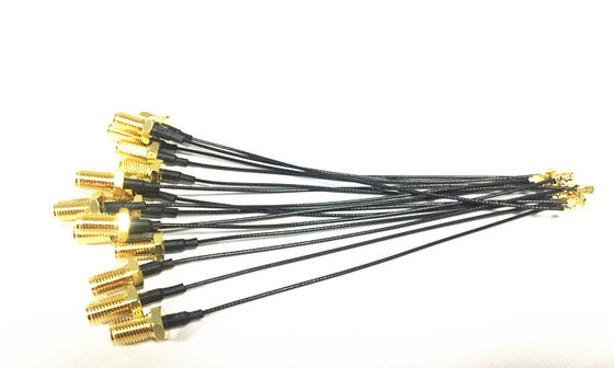 180 Degree SMA Female To IPEX MHF Plug 1.13 mm Coaxial Cable Black