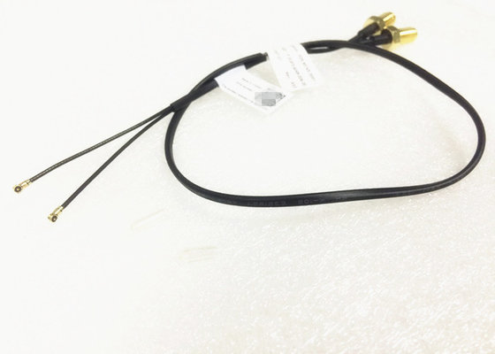 Black RF Cable Assemblies 2 in 1 SMA connector with NGFF Plug 1.13 mm Coaxial Cable
