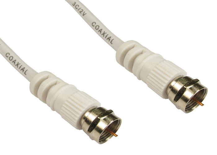 Male F Connector Antenna Extension Cable , 3C 2V Coaxial Cable 75 ohm