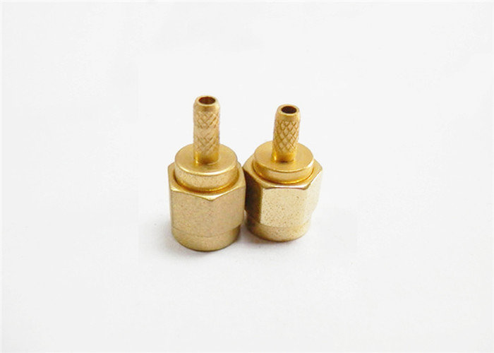 SMA RF Connector Male Type / SMA Coax Connectors Crimp for RG178 Cable