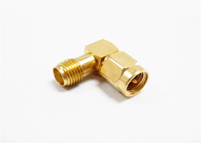 90 Degree Cable TV Connector Copper SMA Male To SMA Female Adapter