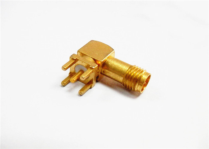 Networking SMA RF Connector , Female PCB Connector with Copper Conductor Material