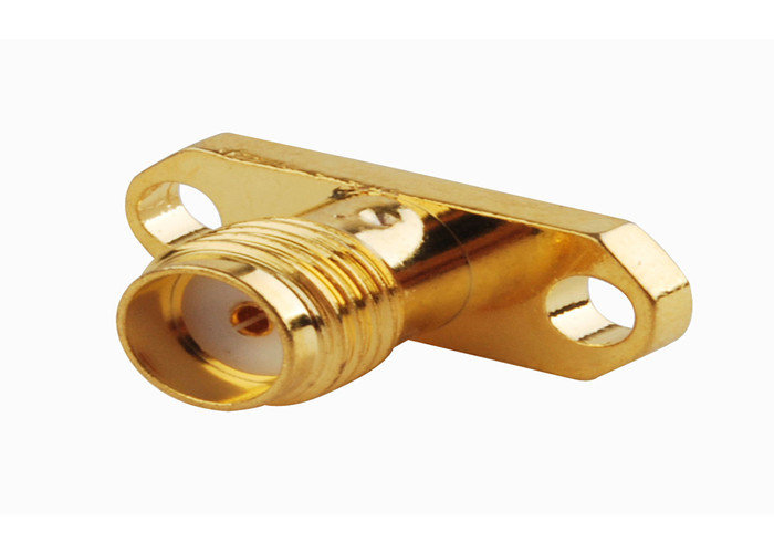 2 Hole Panel Mount SMA RF Connector Flange Female Jack Plug With Solder Cup