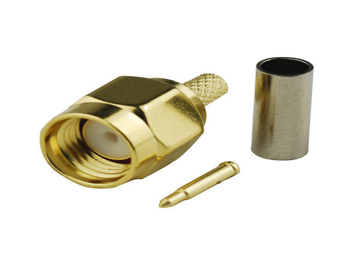 SMA Male Plug RF Coaxial Connector Straight Crimp On Coax Connectors For RG174