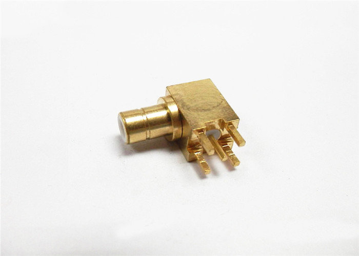 Male Plug SMB RF Connector PCB Mount Board , Gold Plated RF Coaxial Connector