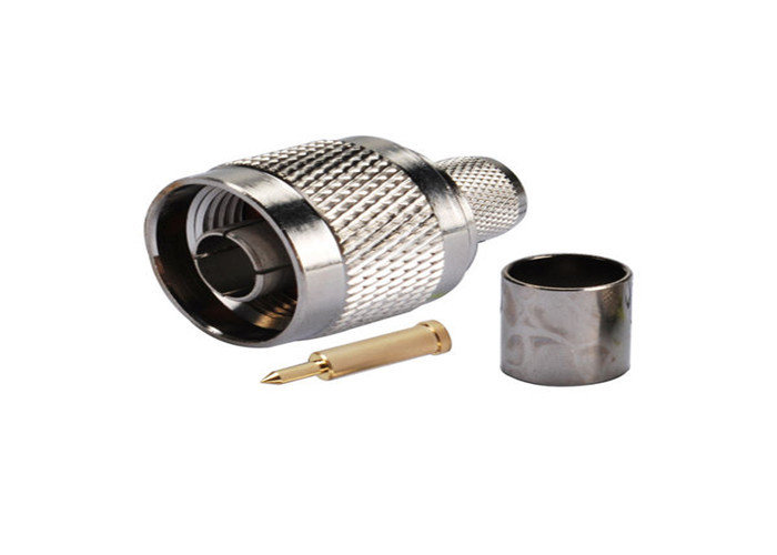 50 Ohm 12 Ghz N Type Connector Male Plug Crimp Stainless Steel Body Material
