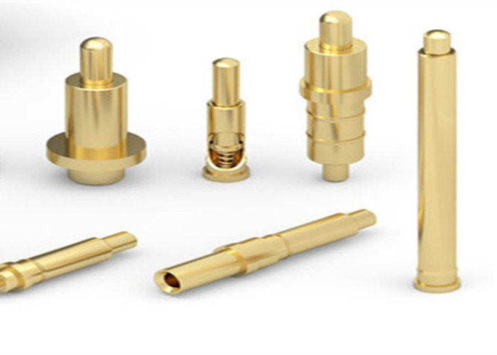 Motorcycle Brass PCB Pogo Pins , Spring Loaded Contact Pins 50 mm Length