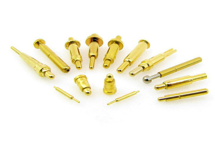 Brass Pogo Pin Connector Spring Loaded Electrical Contact Pins 1 / 3 / 6mm