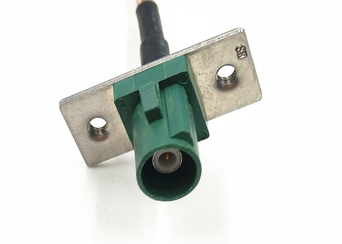 Fakra Connector Assembly Coding E With Metal Mounting Plate RG 178 Cable