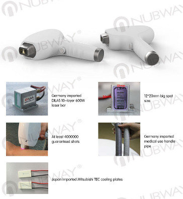 Nubway Strong Cooling System 808nm Diode Laser Hair Removal Machine with 600W Germany Imported Laser Bars for sale