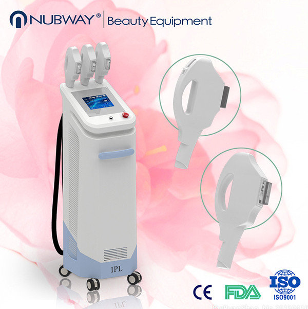 high quality three handles Vertical IPL SHR&E-light hair removal equipment&machine for sale