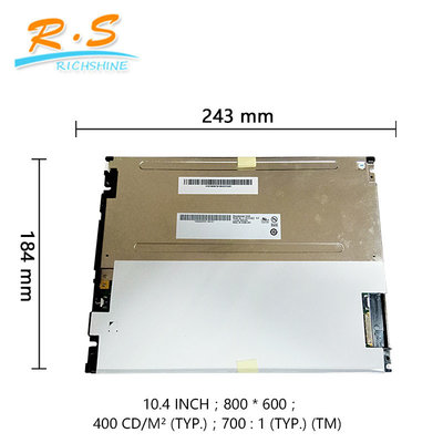 10.4inch 보충 모형 G104SN02 V2를 위한 산업 지도된 스크린 LCD 패널 회의 800x600 높은 광도 색깔