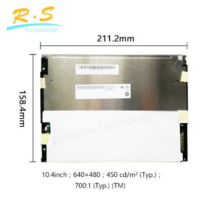 Industrieller LCD-Bildschirm G104VN01 V1 10,4“, VGA-Fahrerbrett Schnittstelle lcd-tft Anzeige 640X480 LVDS