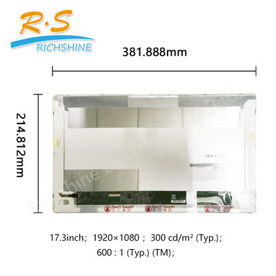 17.3” eDP 30 핀 TTF 노트북 LCD 디스플레이 단위 노트북 스크린