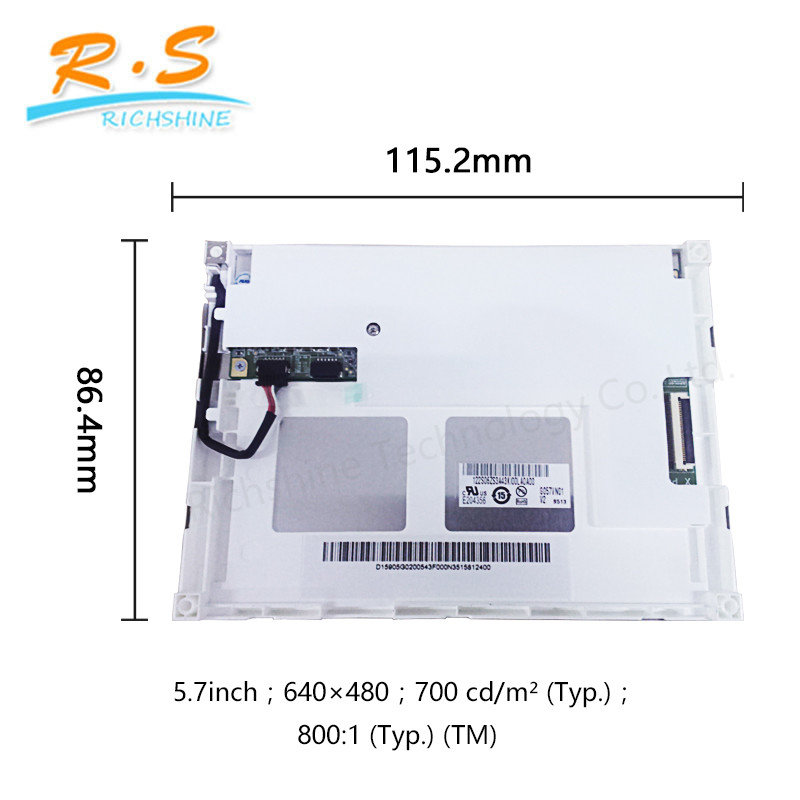 5,7 Stiftnormale Blendschutzplatte des Zoll-industrielle LCD-Bildschirm-G057VN01 V2 AUO 33