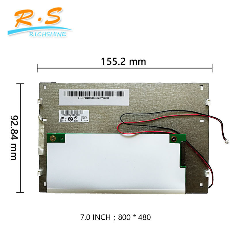 주식 AUO 7"에서 LCD 표시판 800x480 WXGA 500:1 lvds는 20pin G070VTN01.0를 조화시킵니다