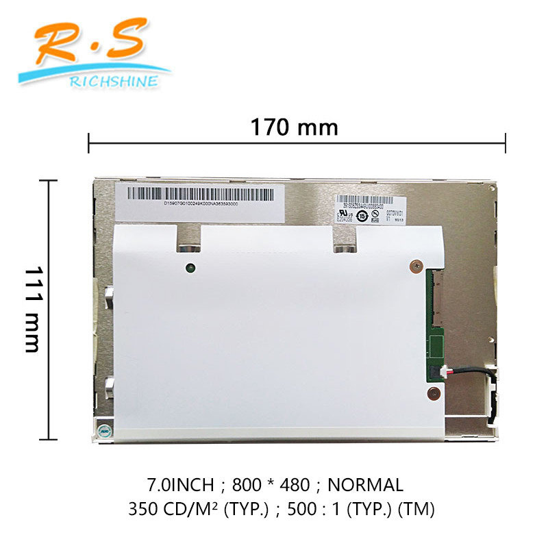7 Zoll führte industrielle Notenbildschirmanzeige im Freien G070VW01 V0 der LCD-Bildschirm-Platte 800x480