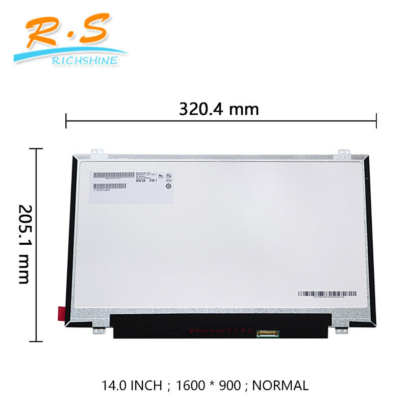 노트북 교체 용 14 "TFT LCD 패널 B140RTN02.3 1600 * 900 EDP 30PIN