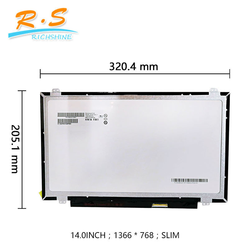 AUO 14 인치 40 Pin 노트북을 위한 호리호리한 lvds TFT Lcd 스크린 B140XTN02.3 1366*768 Lcm