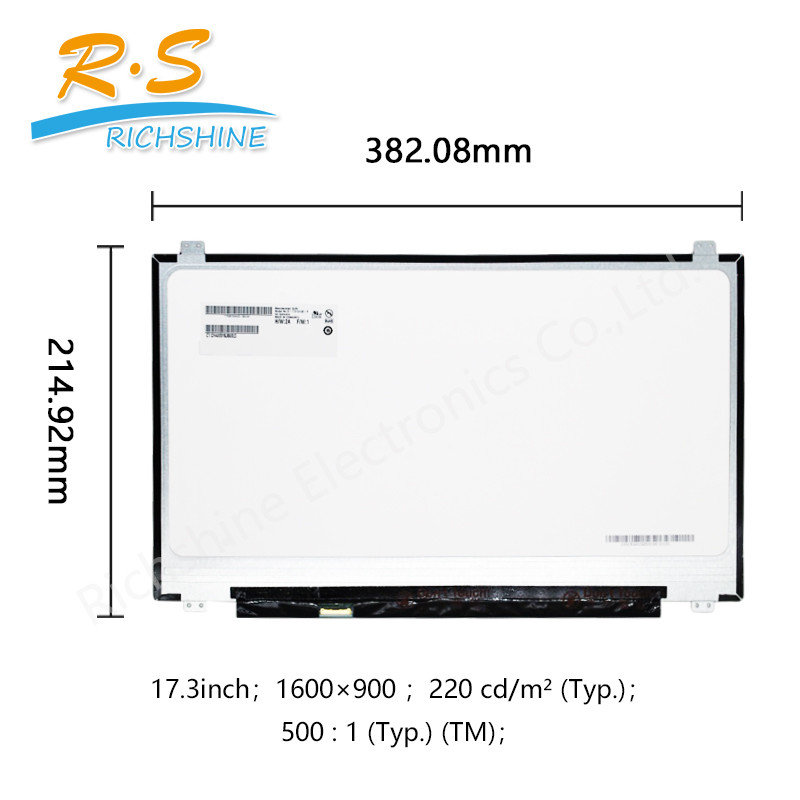 17.3” HP 노트북 lcd 패널 B173RTN02.2를 위한 1600*900 edp LED 스크린
