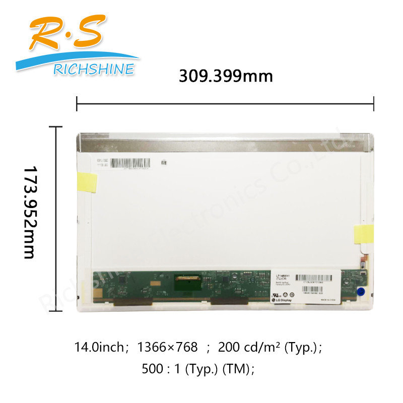 노트북을 위한 LP140WH1-TLC6 LG 전시 보충 LCD 패널 40 핀 Lvds 연결관