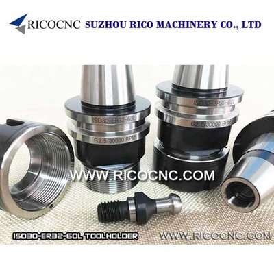 ISO30 ER32 60L Toolholder CNC Router Collet Chucks with HSD Pull Stud