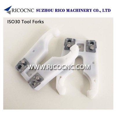 White ISO30 Tool Grippers Plastic CNC Toolholder Forks for CNC Router Machine
