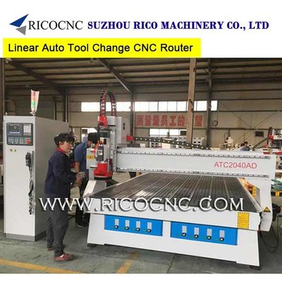 3 Axis Linear Auto Tool Change CNC Router with Italy HSD 9.0KW Spindle ATC2040AD