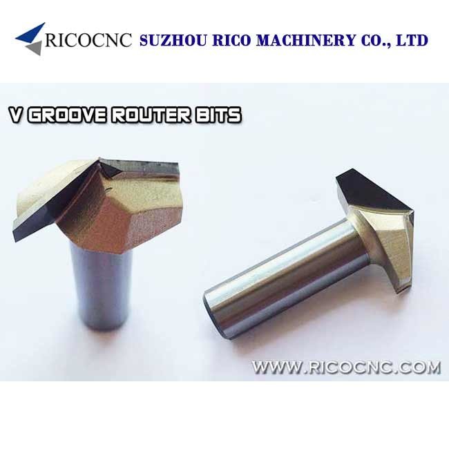 V Groove Router Bits Carbide Tipped V Carving Cutters for Woodworking CNC Router