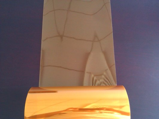 Amber 0.5mm Rigid Colored PVC Sheet For Food Packing Width 60mm-850mm