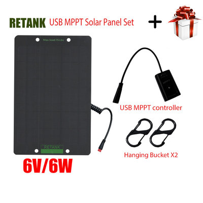 usb MPPT monocrystalline silicoon 6V6W solar panel charger for smartphone and home lighting and outdoor camping