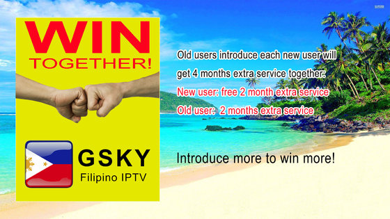 Filipino iptv smart tv box bring  pinoy tv and world channels refer new customer get free 2 month each other