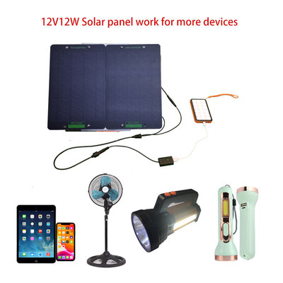 12V12W solar panel set 10W solar battery charger include 2pcs 5w panels 1pcs USB MPPT controller 1pcs 2in1out 2S cablel