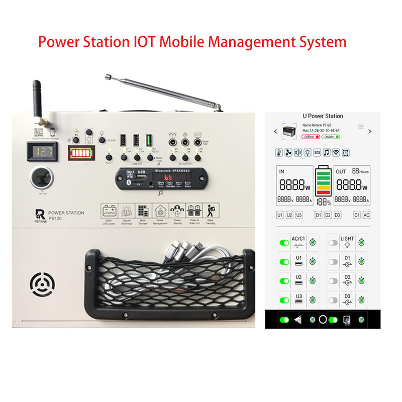 RETANK PS120 solar generator 256W power station offgrid emergency source WiFi IOT system for mobile cloud management