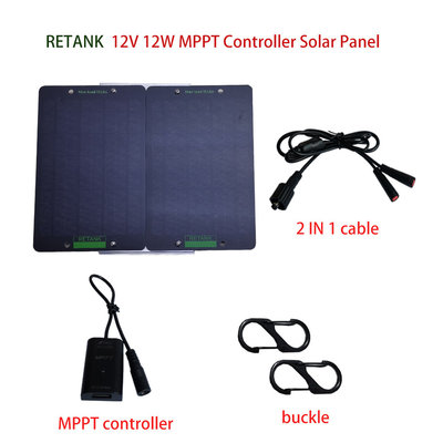 12V12W solar panel set 10W solar battery charger include 2pcs 5w panels 1pcs USB MPPT controller 1pcs 2in1out 2S cablel