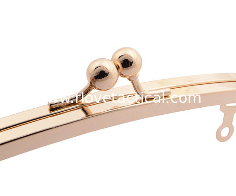 Shiny gold metal flat wallet frame,women purse metal frame 200*75mm