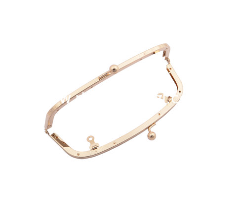 Shiny gold metal flat wallet frame,women purse metal frame 200*75mm