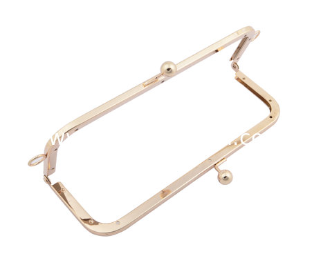 Fashion light gold metal purse frame,clutch bag metal frame with inner size 190mm