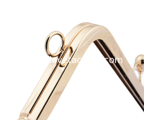 Fashion light gold metal purse frame,clutch bag metal frame with inner size 190mm