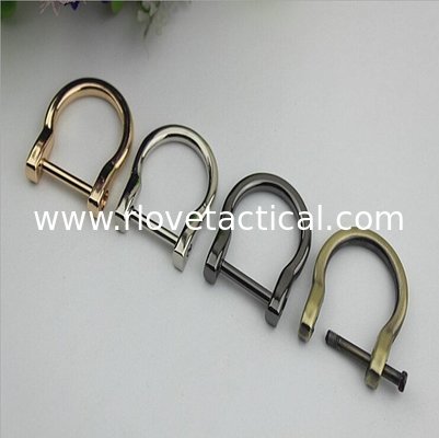 Bag metal d ring nickel free hanging plating,flexible zinc alloy d ring buckles