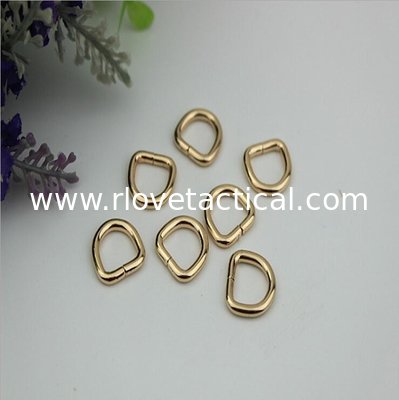 Manufacture supplier light gold 6mm welded iron wire D ring for handbag