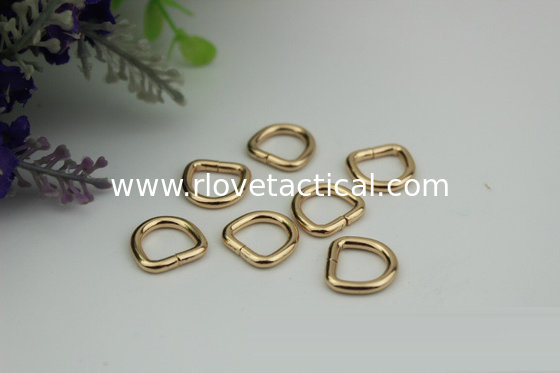 Manufacture supplier light gold 6mm welded iron wire D ring for handbag