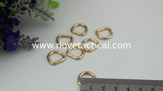 Manufacture supplier light gold 6mm welded iron wire D ring for handbag