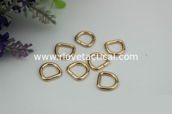 Manufacture supplier light gold 6mm welded iron wire D ring for handbag